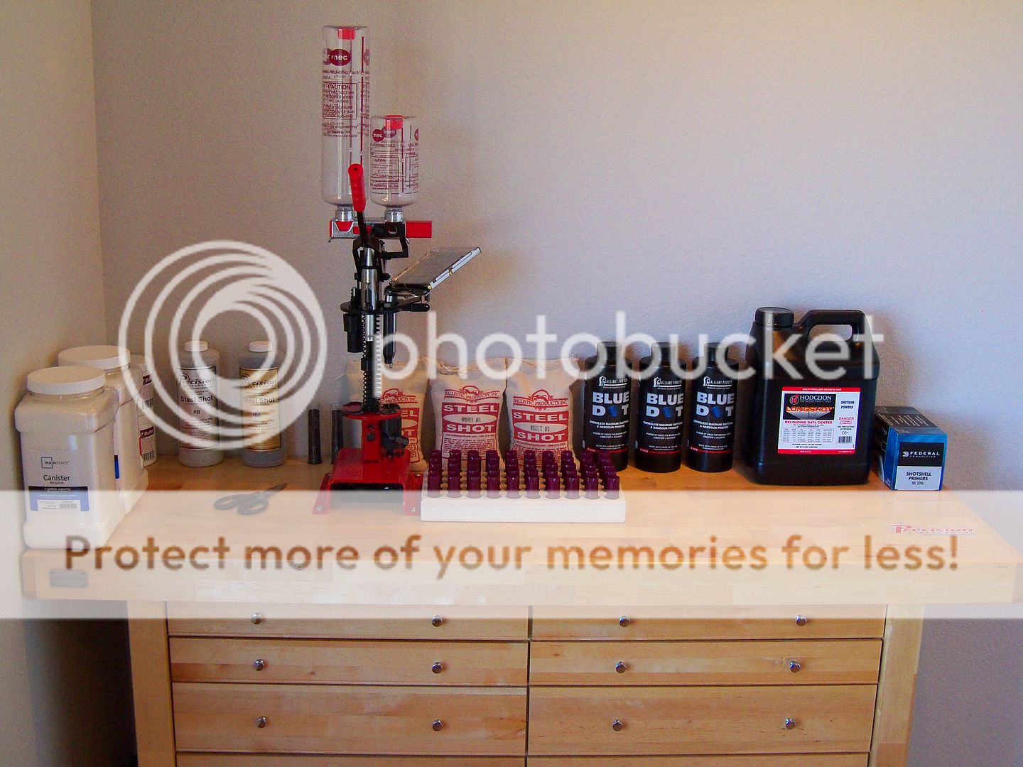 New reloading bench set up | Shotgun Forum